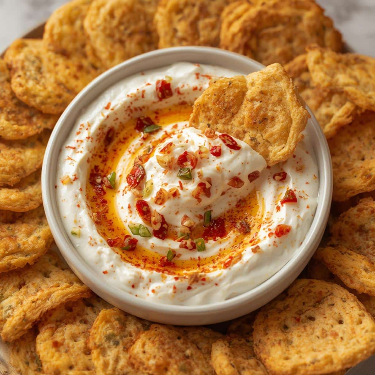 greek yogurt spicy chili crisp dip